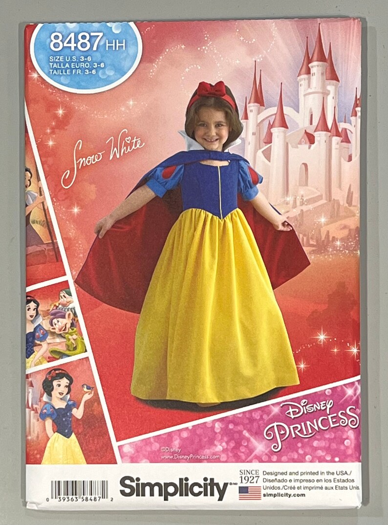 Snow White Sewing Pattern Girls Disney Costume Dress Size - Etsy