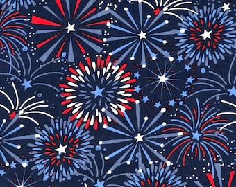 Summer Fireworks Fabric Fireworks in the Evening by Weavingmajor Summer ...