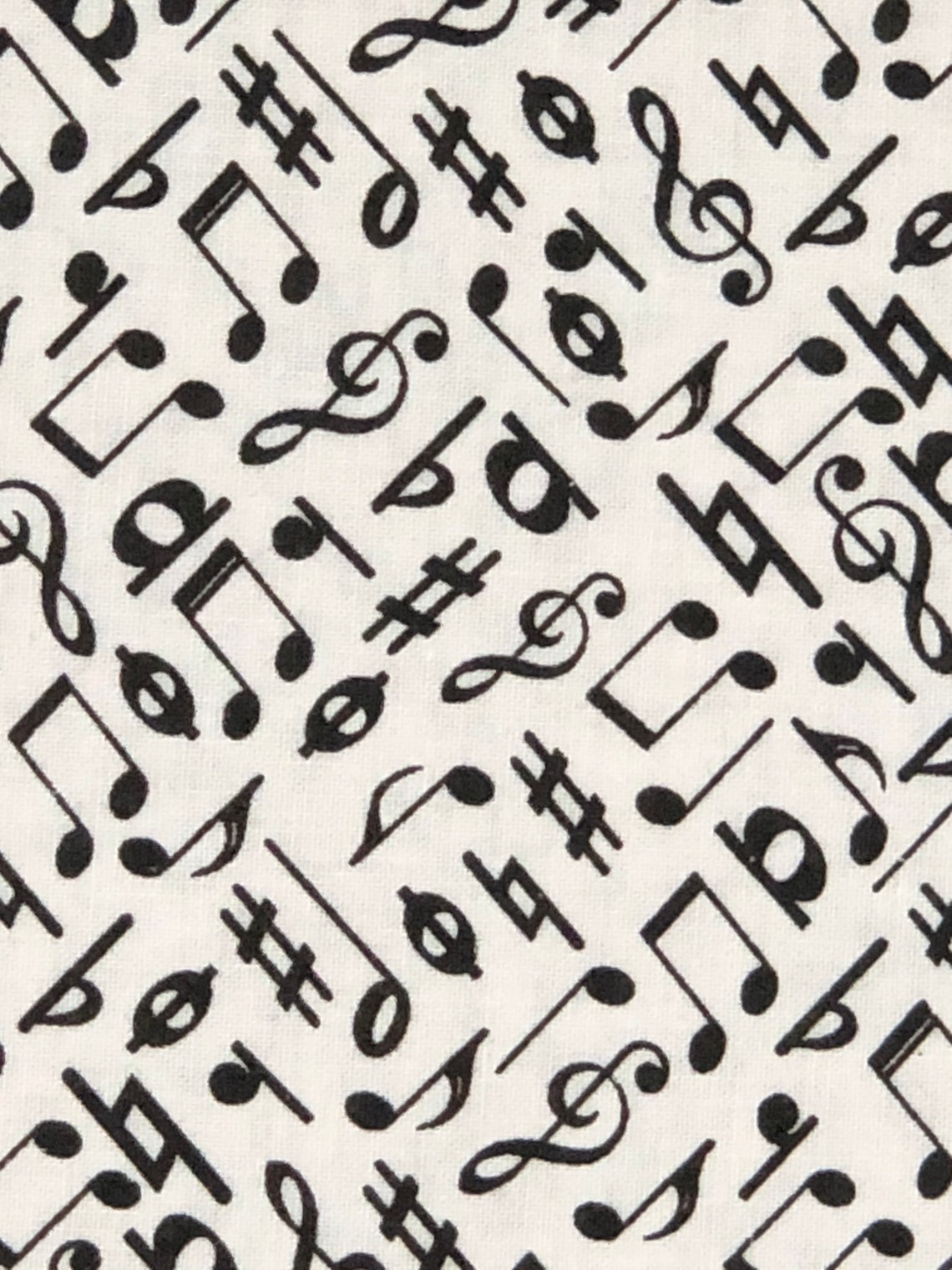 Music Notes Fabric by Half Yard Fat Quarter Black Music - Etsy
