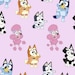 Bluey Dog Pink Puppy Cartoon 100% Cotton Fabric | Precut Fat Quarter - Etsy