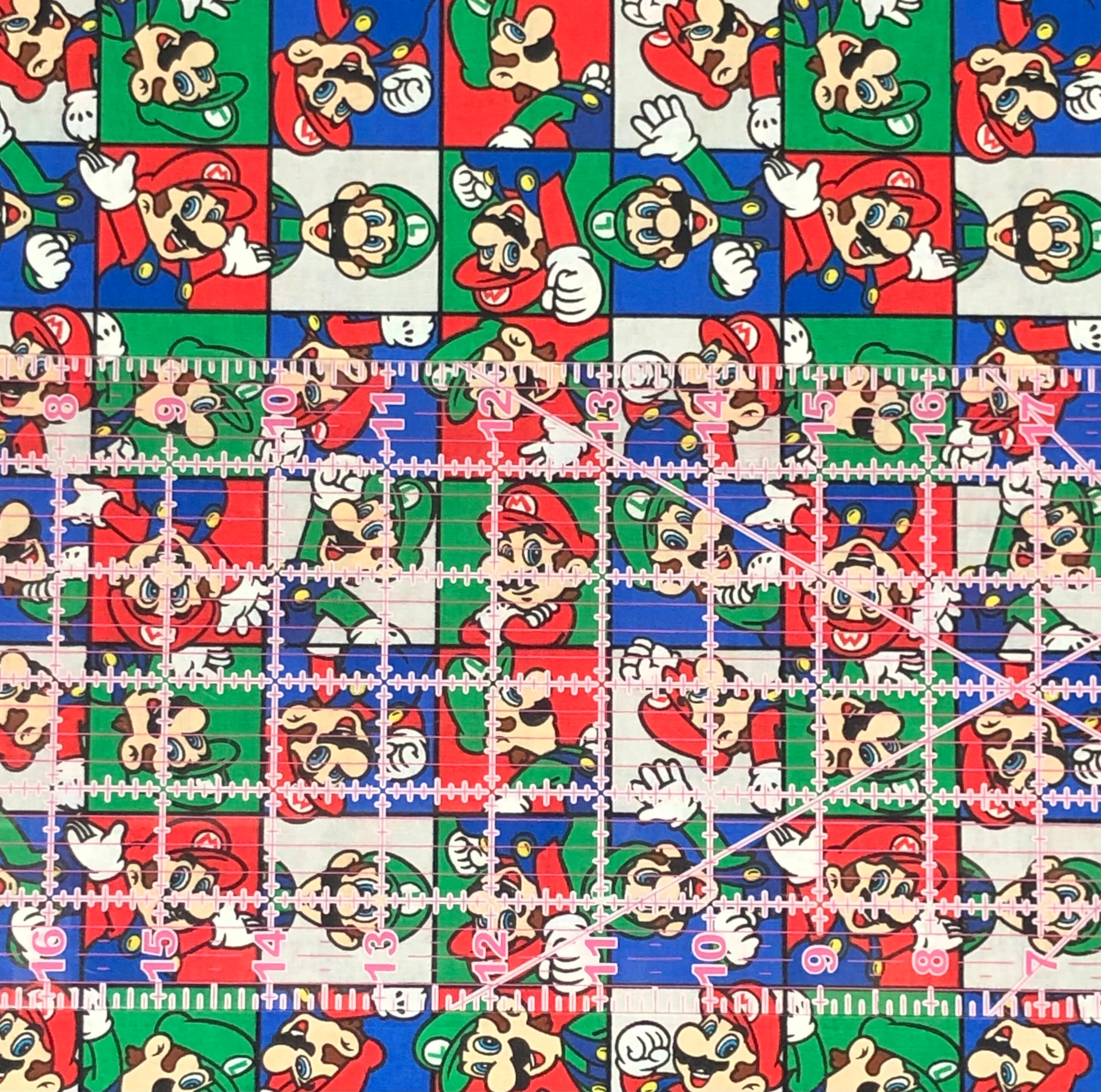 Mario Brothers Grid Fabric by Half Yard Fat Quarter Nintendo - Etsy