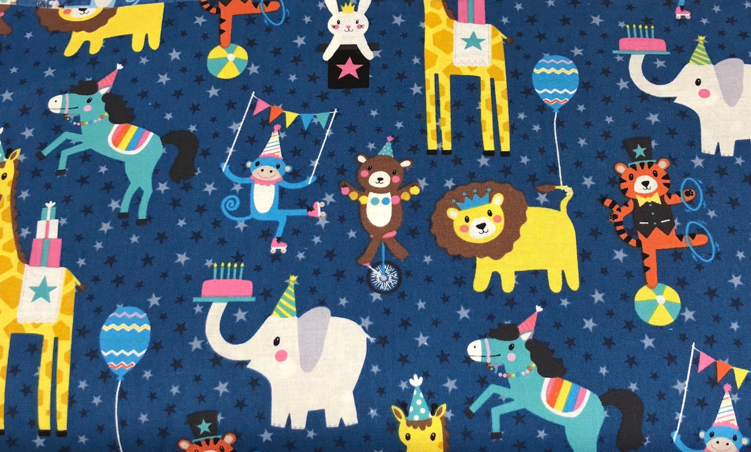 Circus Animals Fabric by the Half Yard Fat Quarter Circus - Etsy