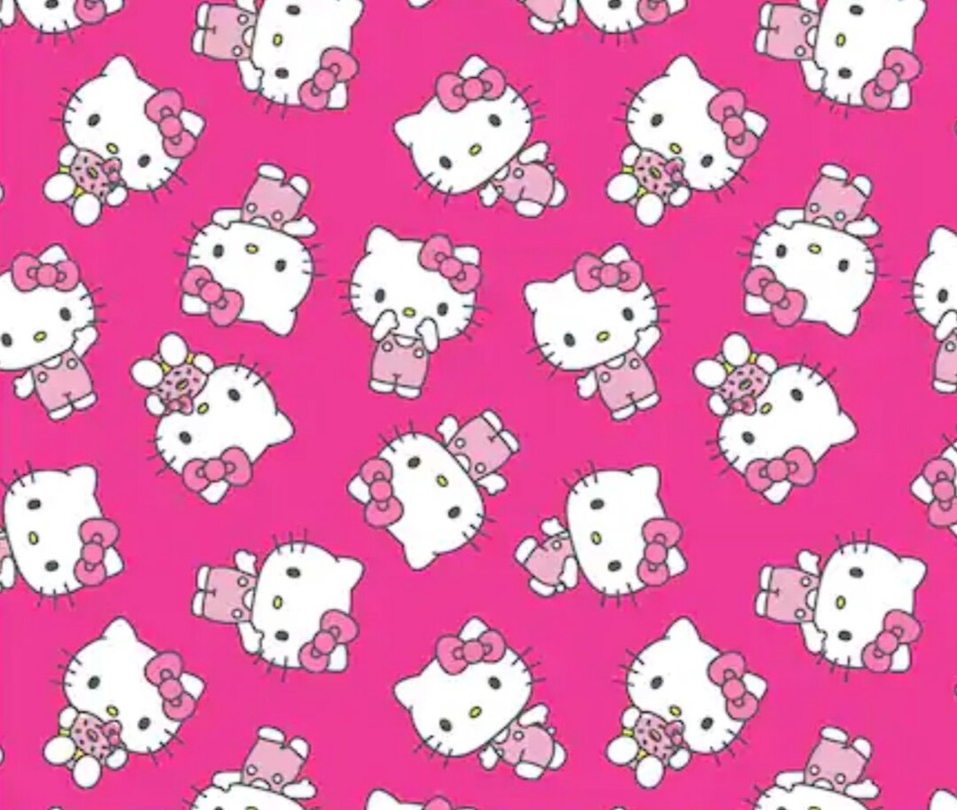 Hello Kitty Fabric by Half Yard, Fat Quarter, Sweet Pink Cotton Fabric ...