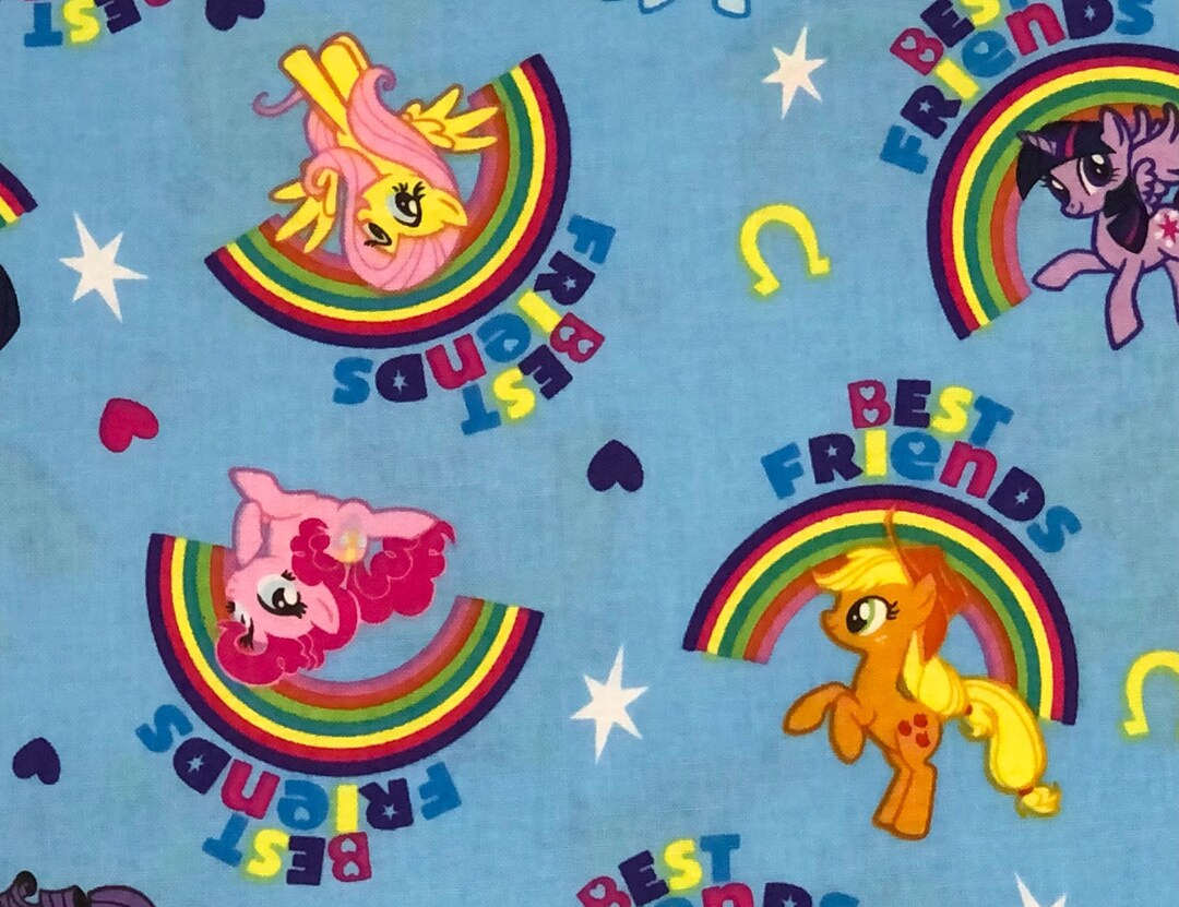 My Little Pony Fabric by Half Yard, Fat Quarter, Pony Pals Rainbows ...