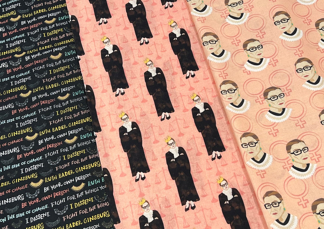 Ruth Bader Ginsburg Fabric END of BOLT, by the Fat Quarter, Choice of ...