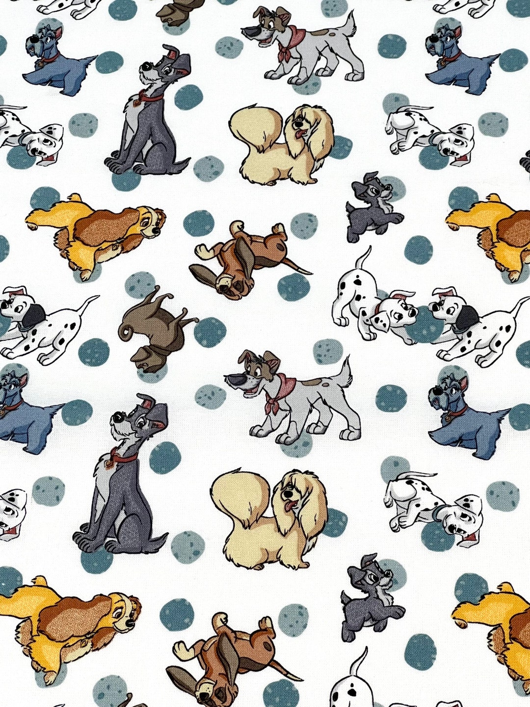 Lady Tramp Dalmation Dodger Dogs Dots 100% Cotton Fabric | Fat Quarter ...