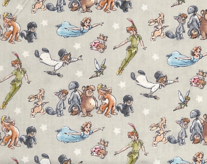 Peter Pan Friends Fabric by Half Yard, Fat Quarter, Tinkerbell Lost ...