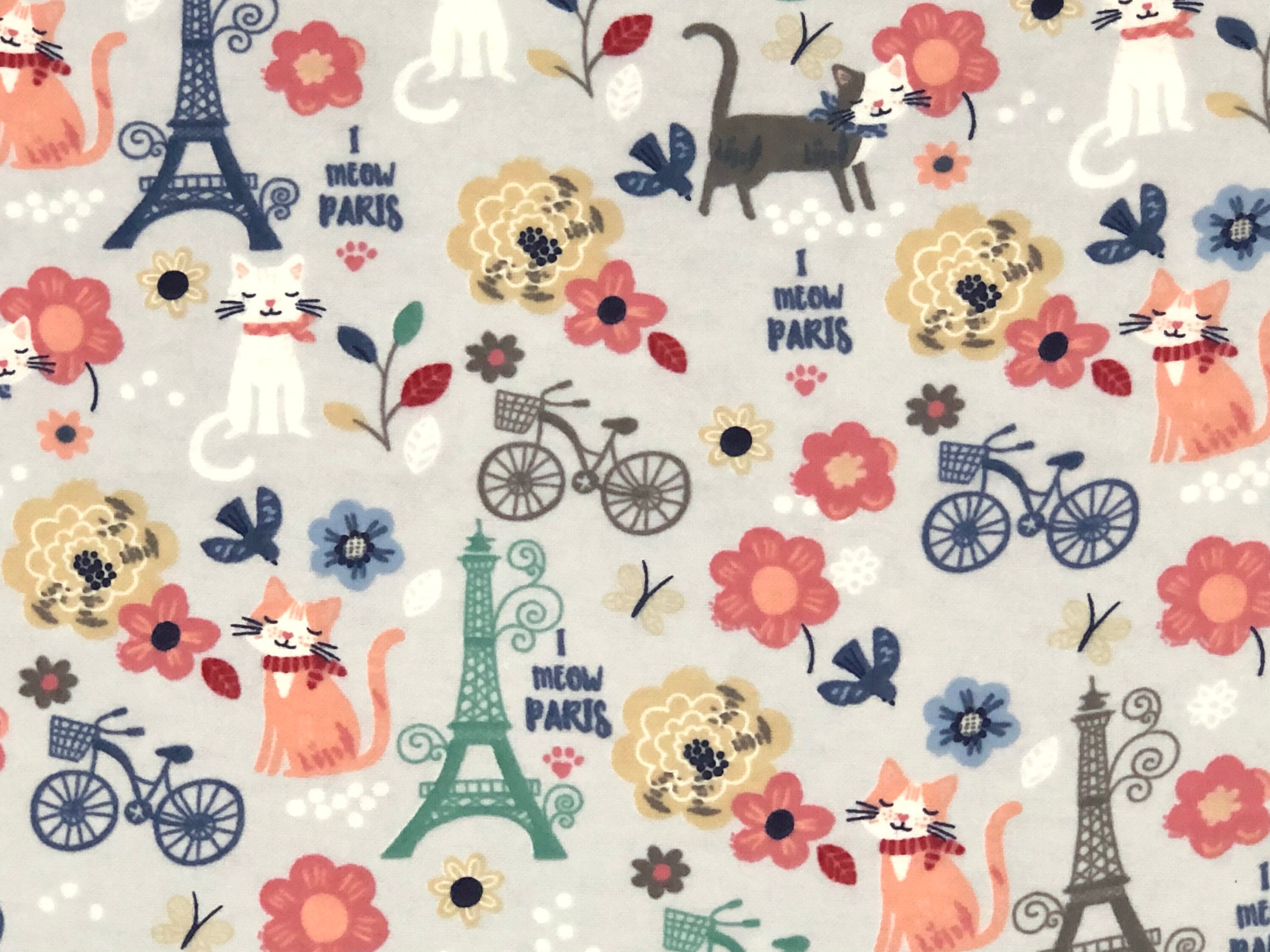 Flannel Fabric Meow Paris Blocks Themed Bone Neck Pillow Home & Living ...