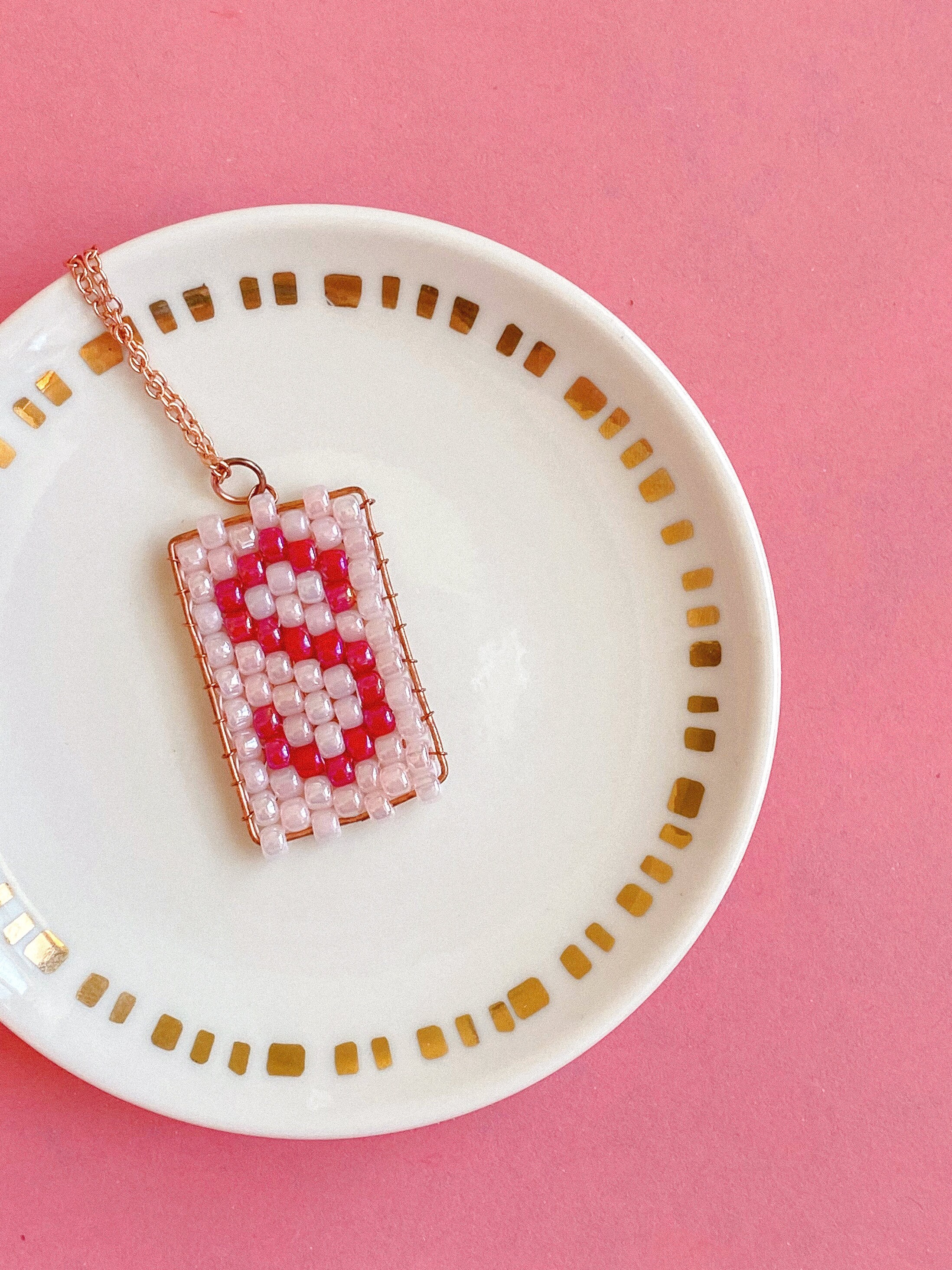 Bead Initial Necklace Handmade Colorful Necklace Fun Initial Gift Cute ...