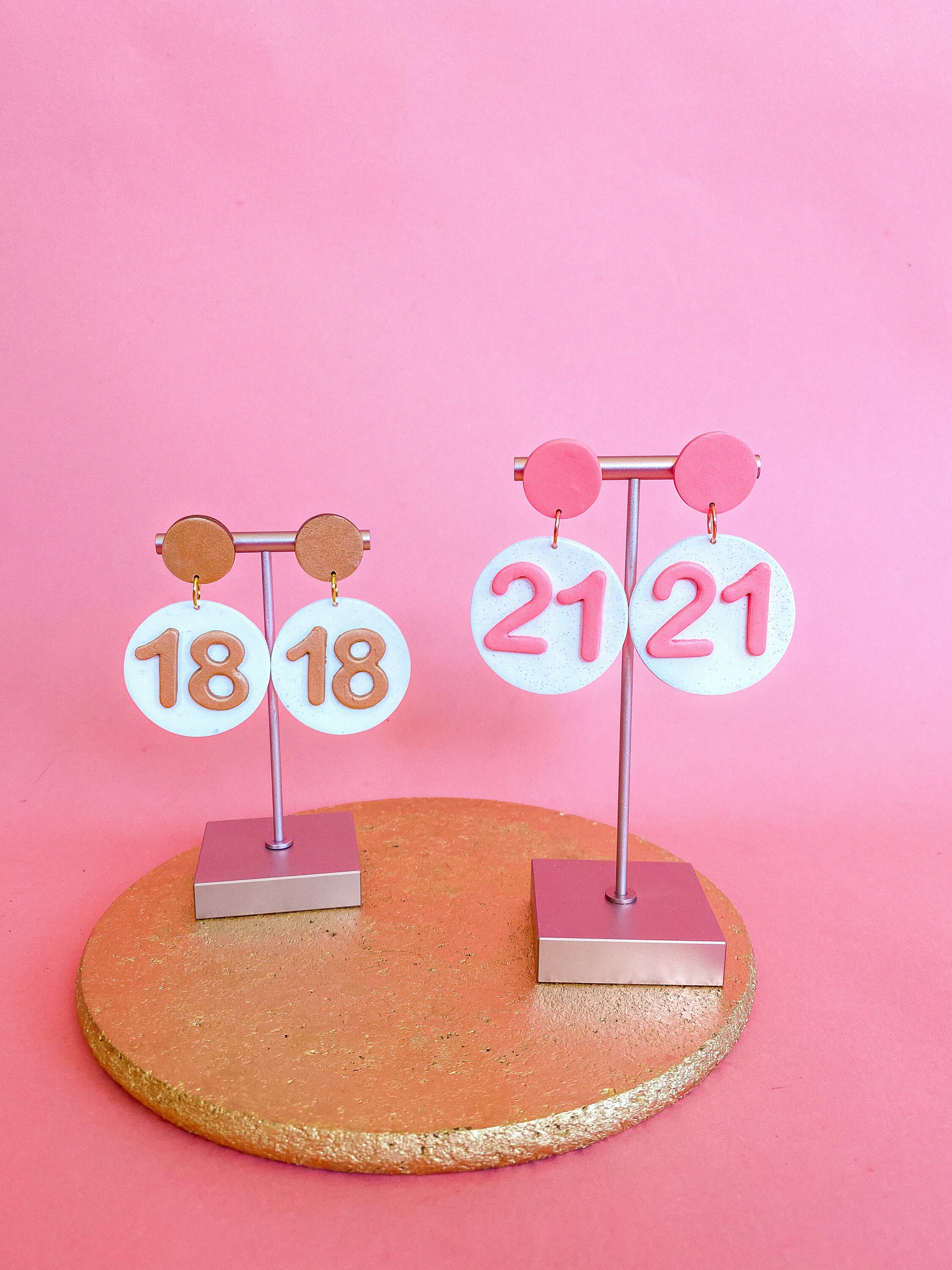 Birthday Number Custom Made Earrings Handmade Clay Earrings ...