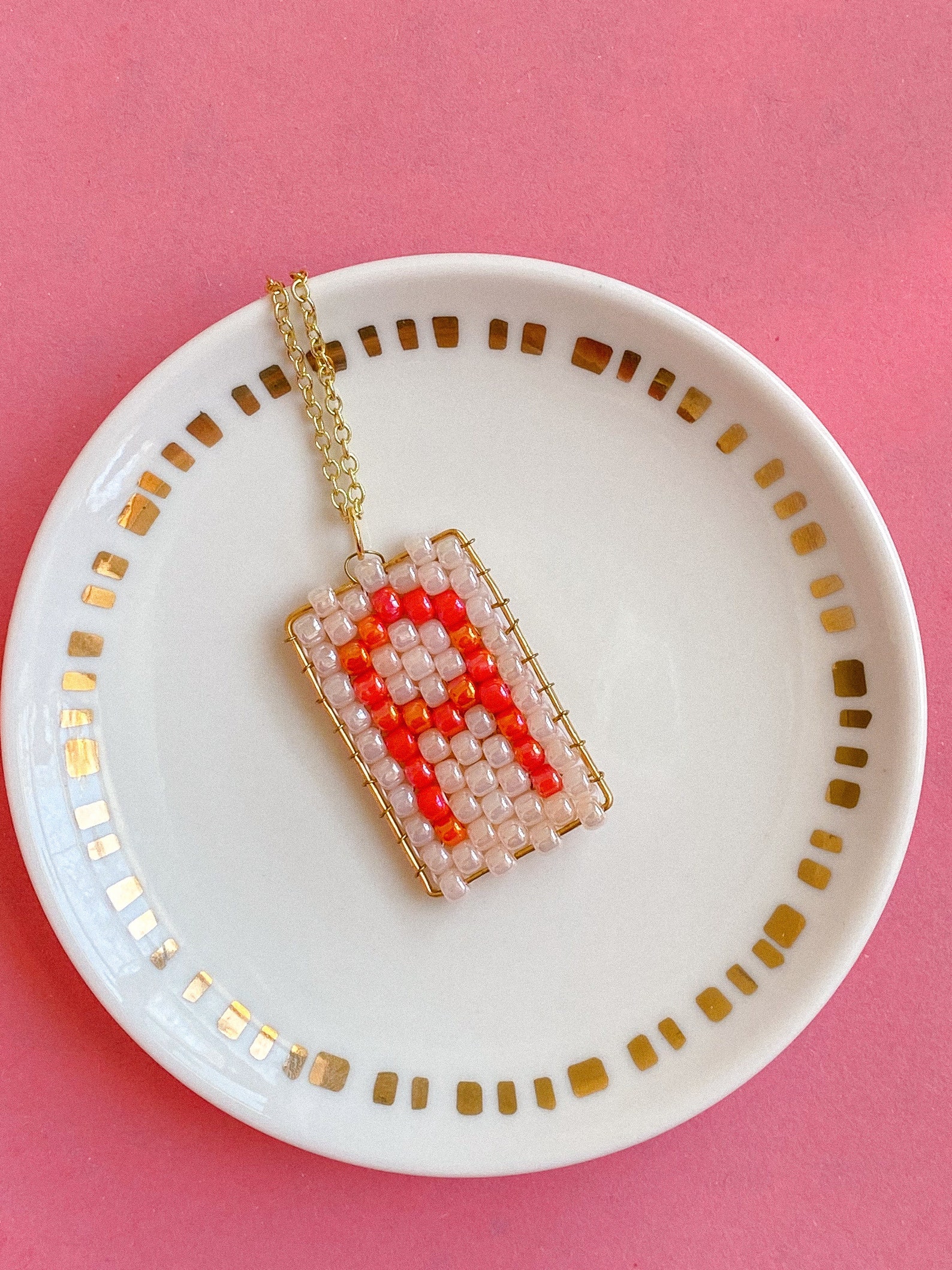 Block Letter Jewelry Bead Weave Necklace Seed Bead Boho Necklace Funky ...