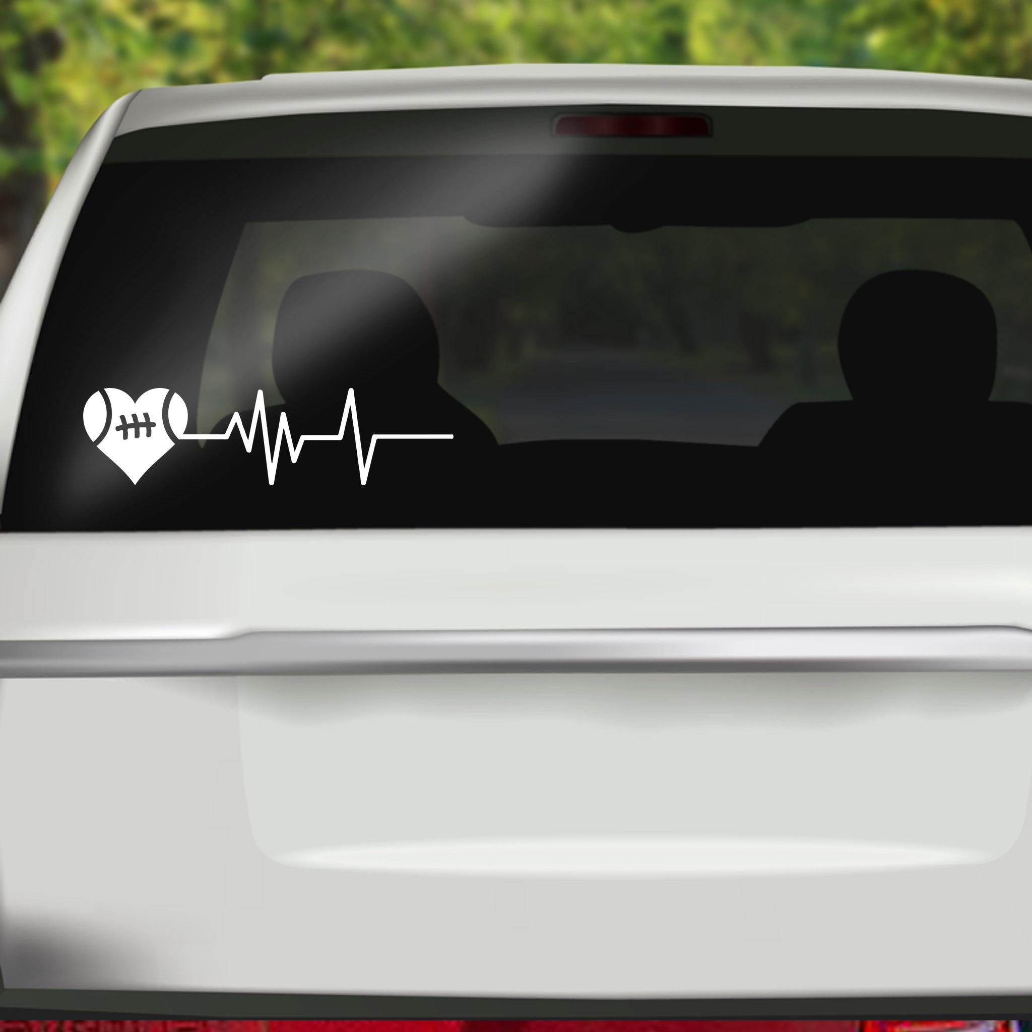 Football Heart Beat Left Decal / Laptop Decals / Car Decals / | Etsy