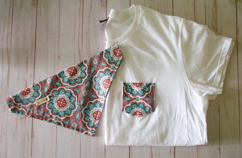 Women's Matching Pocket T-Shirt and Dog Bandana | Etsy