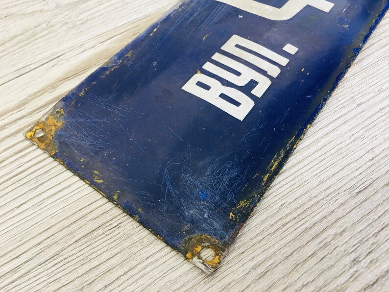 Plaque With Street Name Traffic Sign Old Enamel Plaque | Etsy