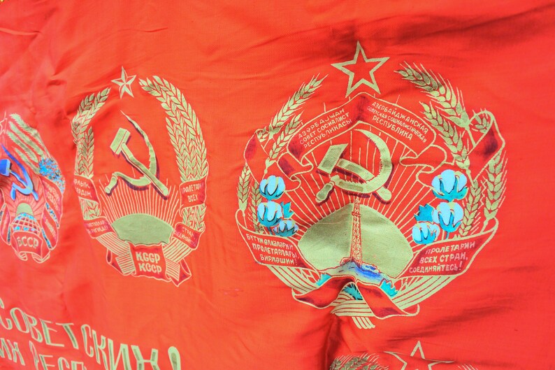 Soviet ensign Old red flag Soviet Russian Lenin banner | Etsy