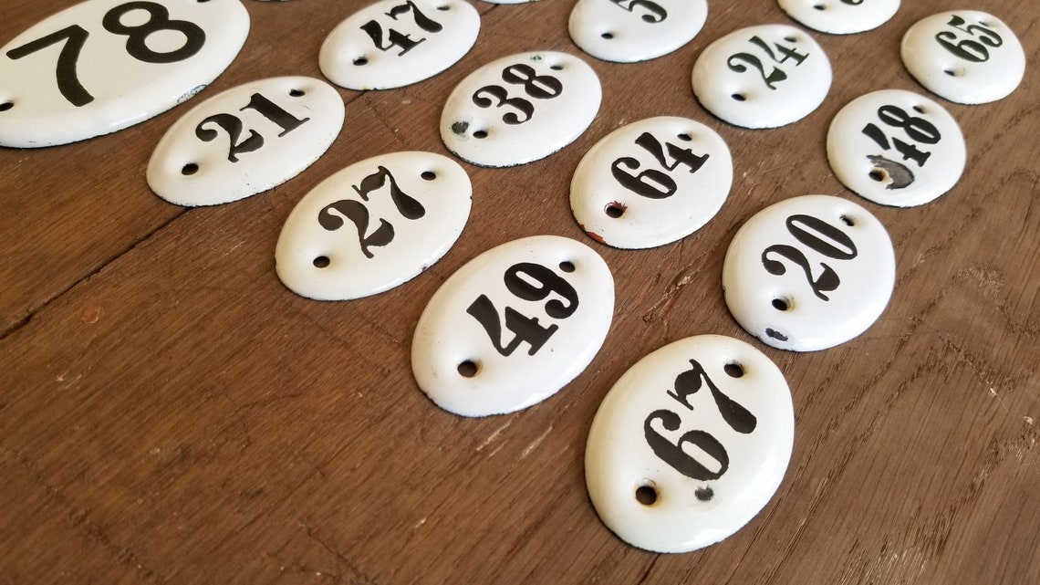 Door Number Plates Enamel Number Plates Vintage Number Etsy