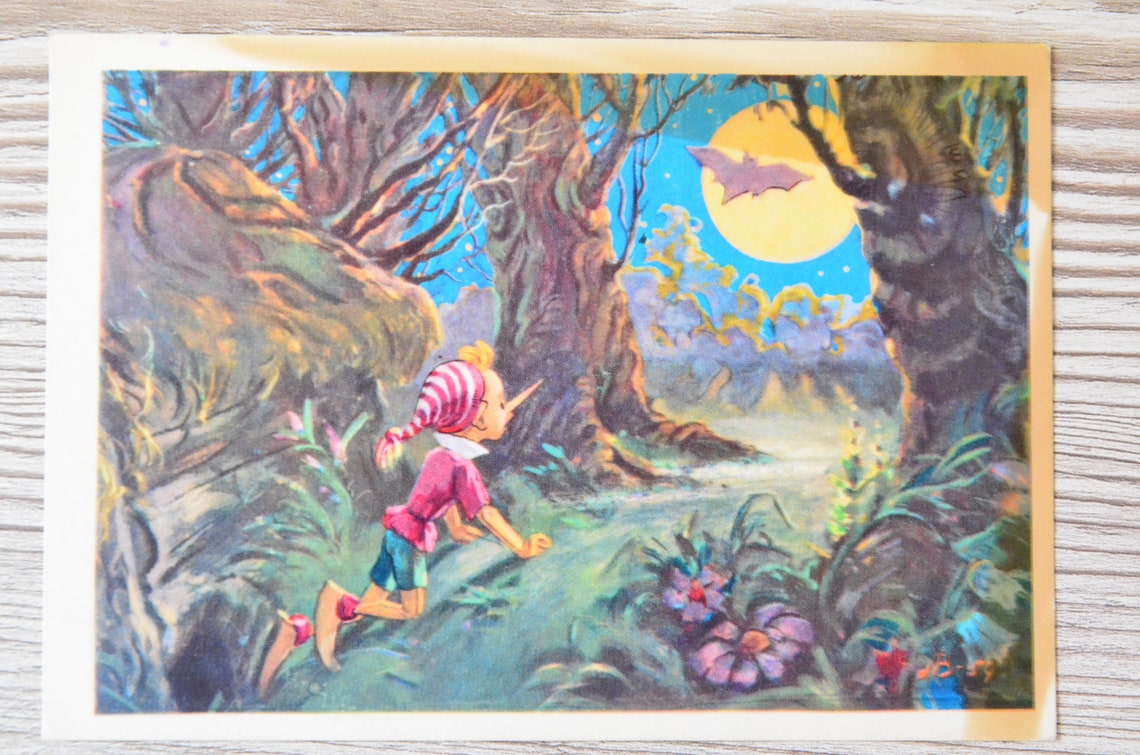 Postcards Pinocchio Soviet Cartoons Soviet Cards Vintage - Etsy