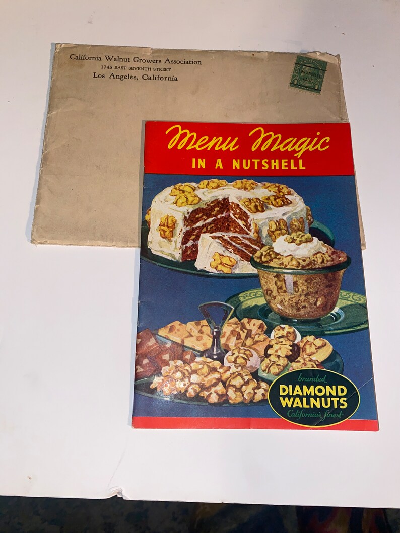 Vintage ~ Menu Magic in a Nutshell Recipes Diamond Walnuts - Etsy