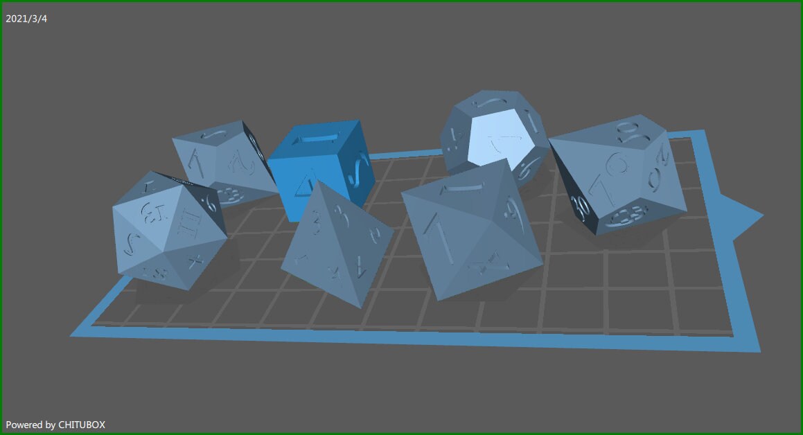 Dice Masters 3D STL File - Benne Font - D4 , D6, D8, D10, D%, D12, D20 ...