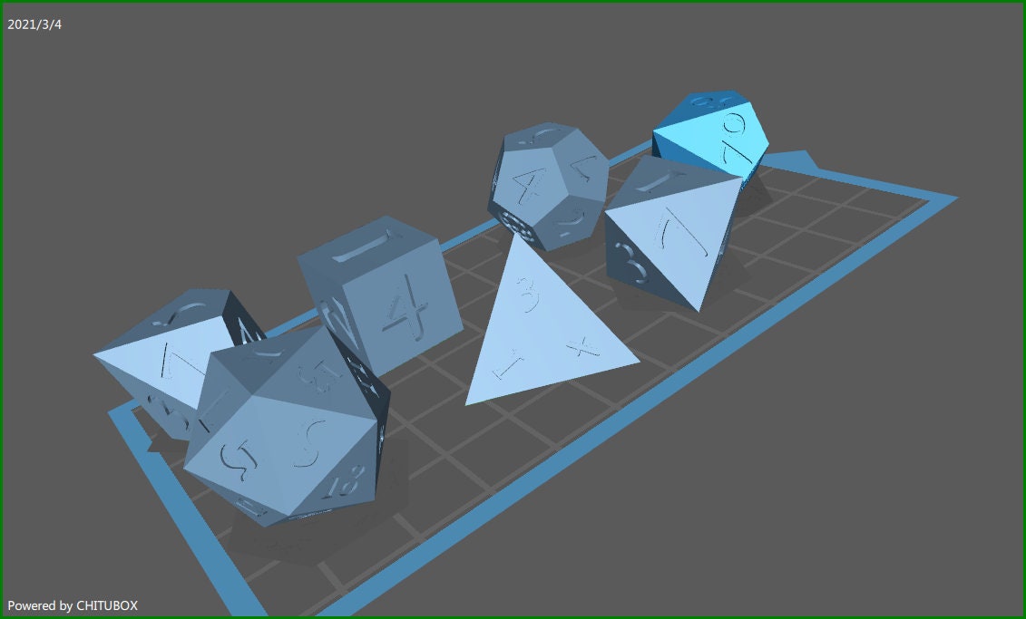 Dice Masters 3D STL File - Benne Font - D4 , D6, D8, D10, D%, D12, D20 ...