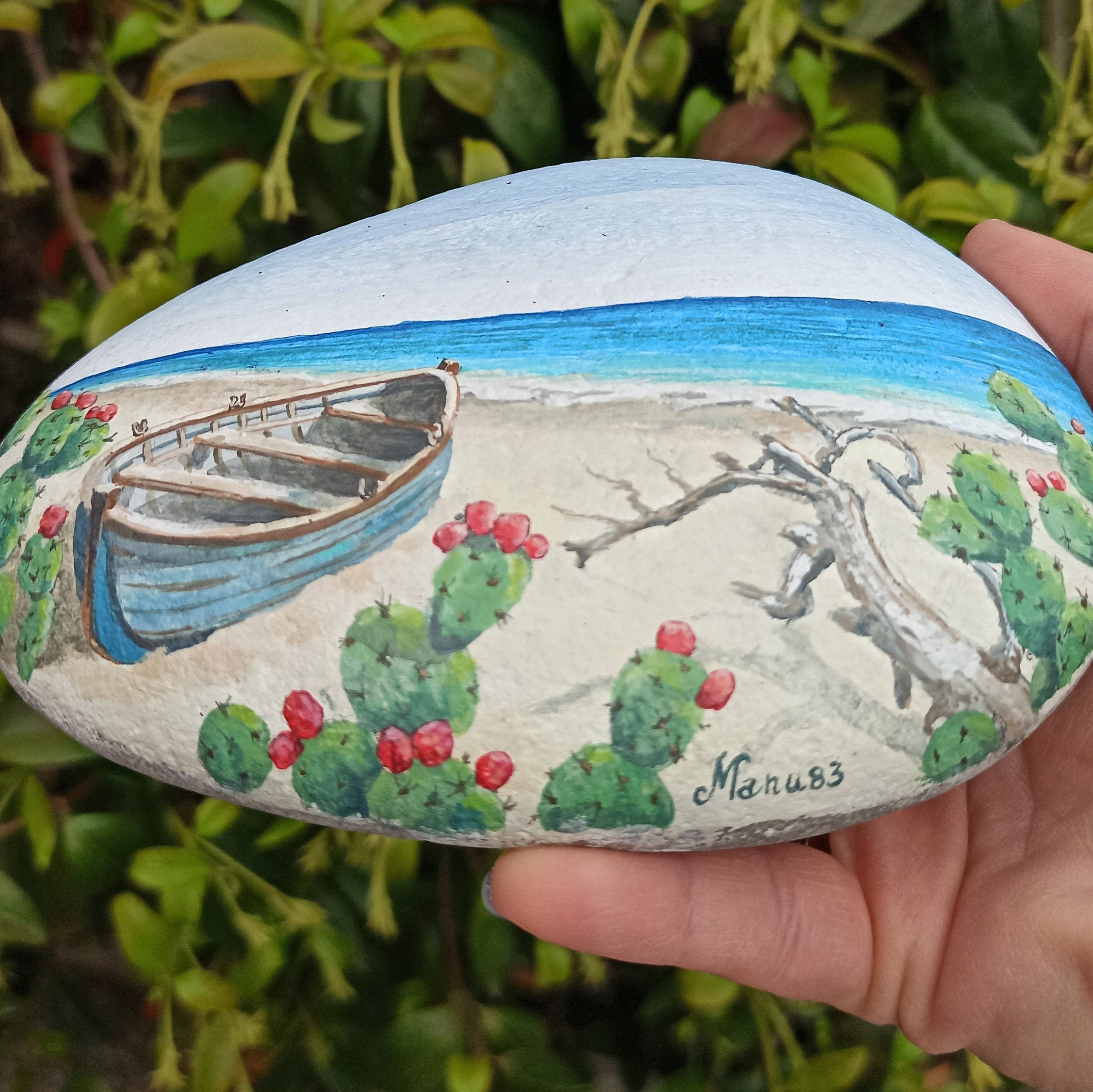 Stein mit Meereslandschaft Gemälde mit Meer Geschenk für das - Etsy.de
