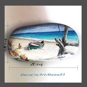 Landscape Painting on Stone Landscape Sea Painting Painting on Rock ...