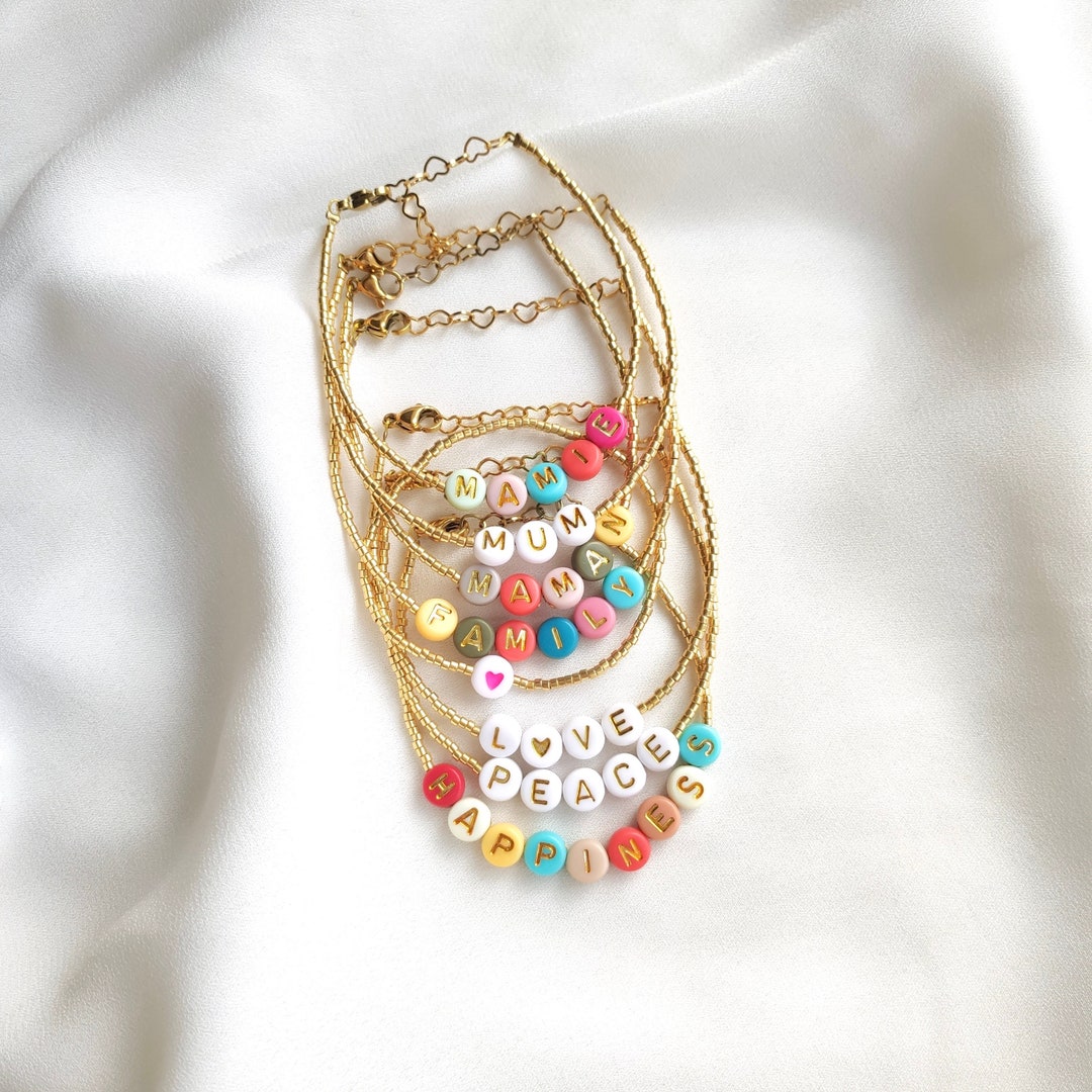 PRETTY MANTRA Bracelet // Bracelet to Personalize With Multicolored ...