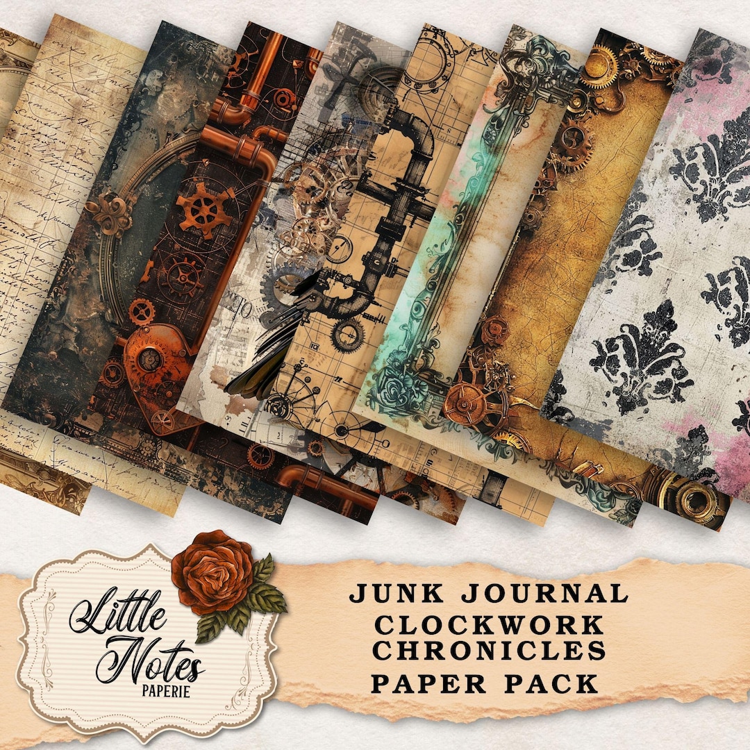 Industrial Grunge Papers, Junk Journal Kit, Steampunk Junk Journaling ...