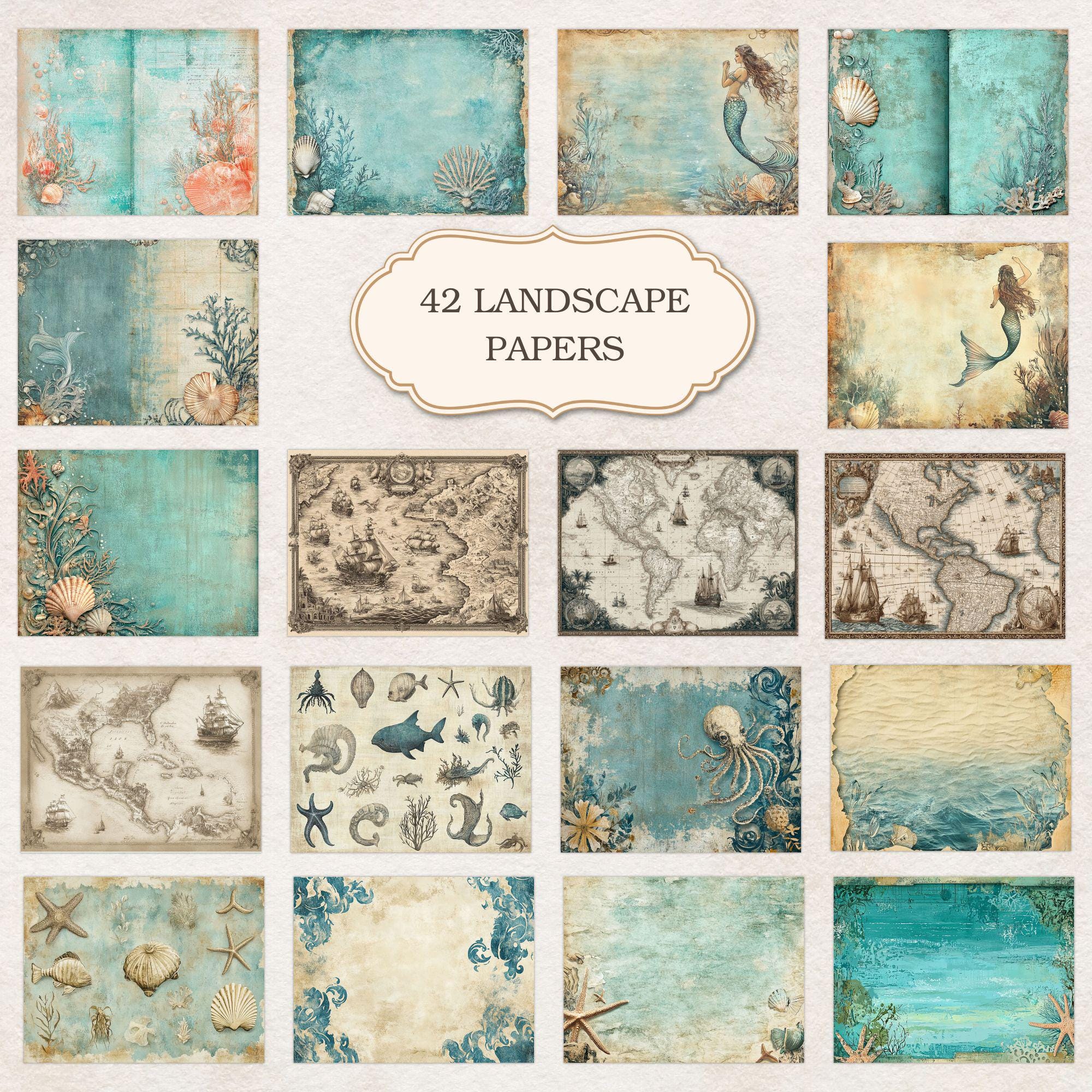 Mermaid Junk Journal Kit, Digital Download, Ocean-themed Printable ...