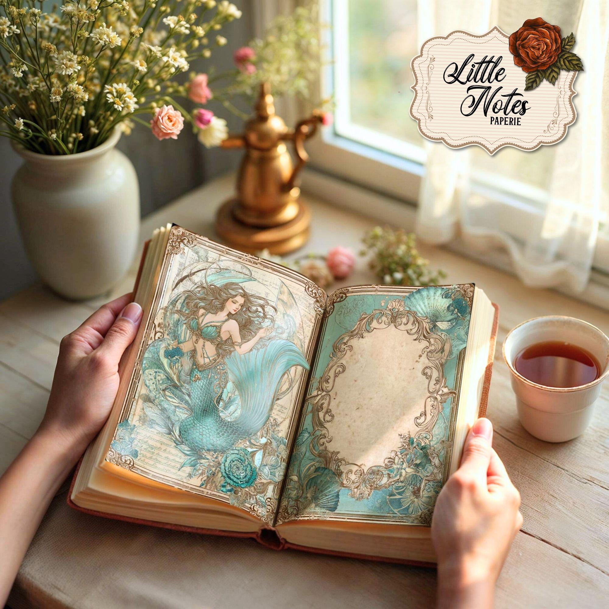 Mermaid Junk Journal Kit, Digital Download, Ocean-themed Printable ...