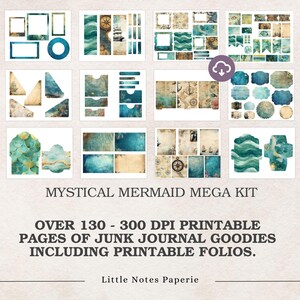 Mermaid Junk Journal Kit, Digital Download, Ocean-themed Printable ...