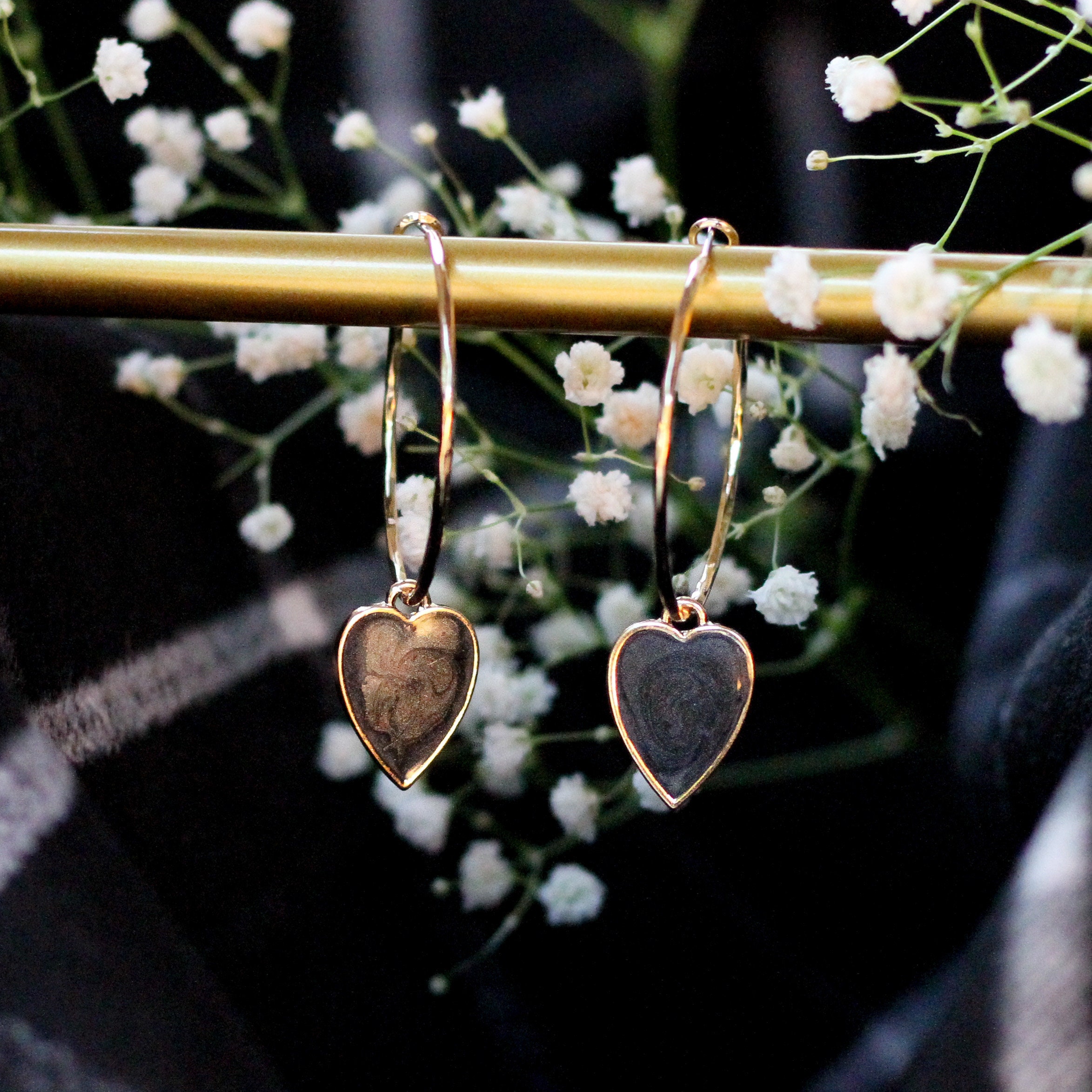 NEW Heart Drop Hoop Earrings - Etsy