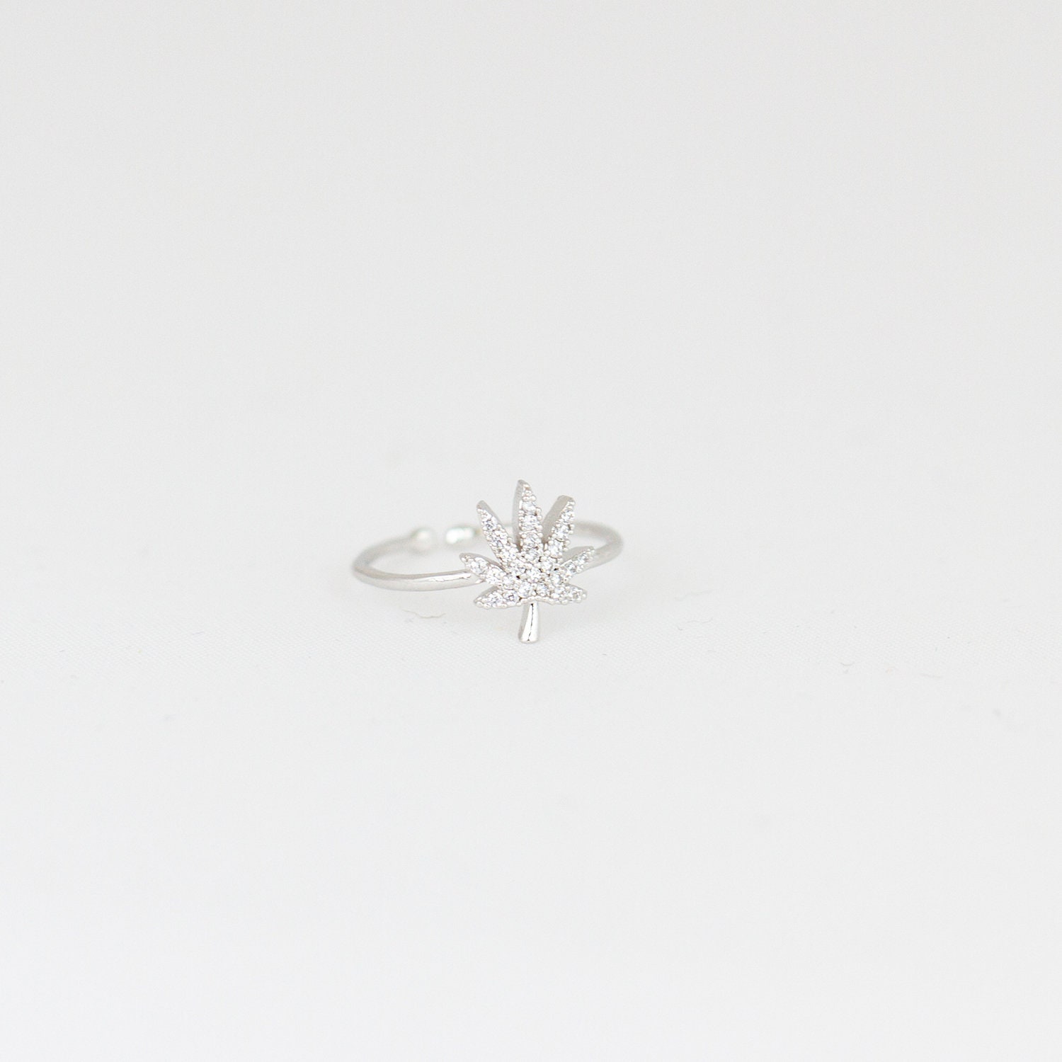 14k Dipped Dainty Cannabis Ring | Etsy