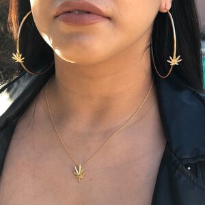 Gold Dipped Cannabis Necklace Gold Weed Leaf - Etsy