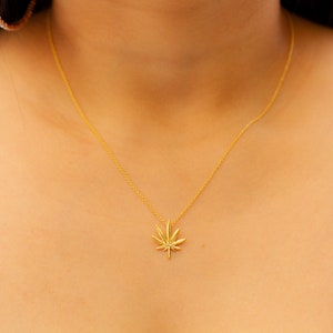 Gold Dipped Cannabis Necklace Gold Weed Leaf - Etsy