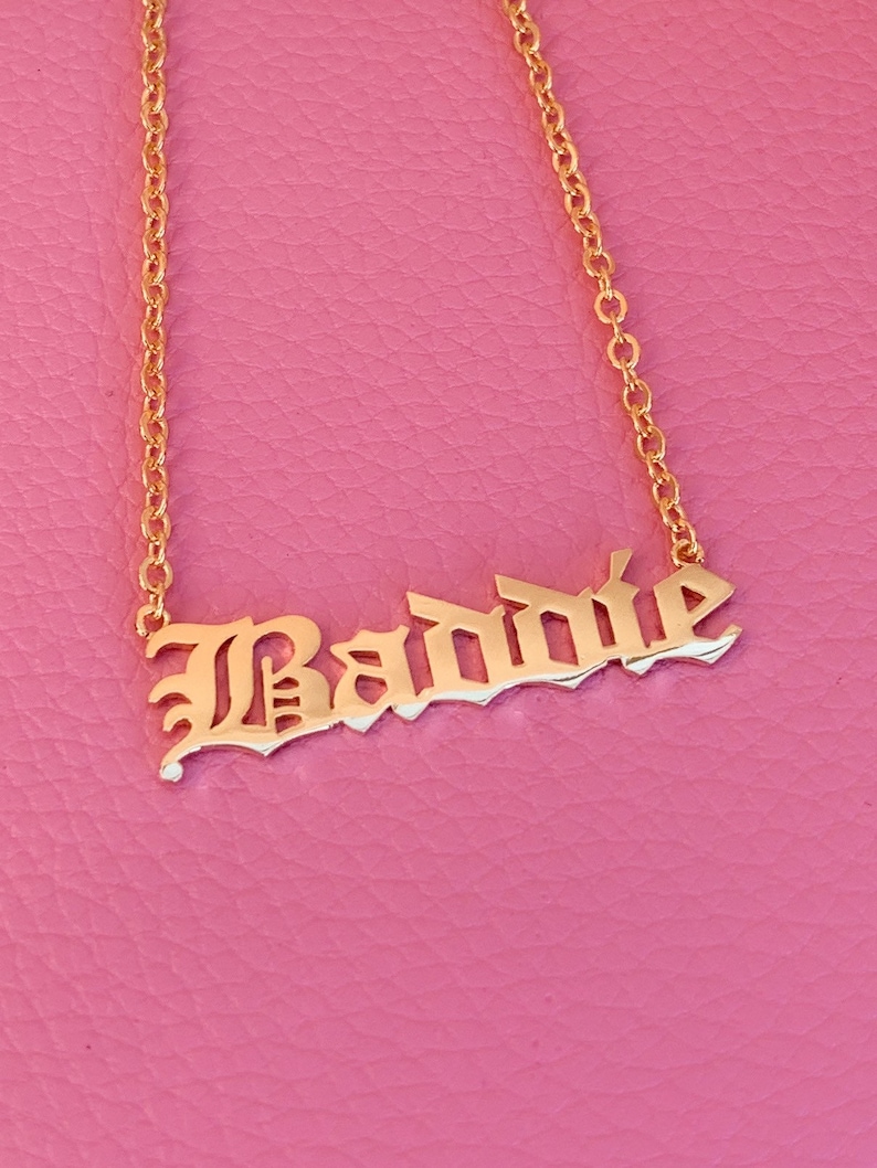 Baddie Print Necklace / 18k Gold dipped | Etsy