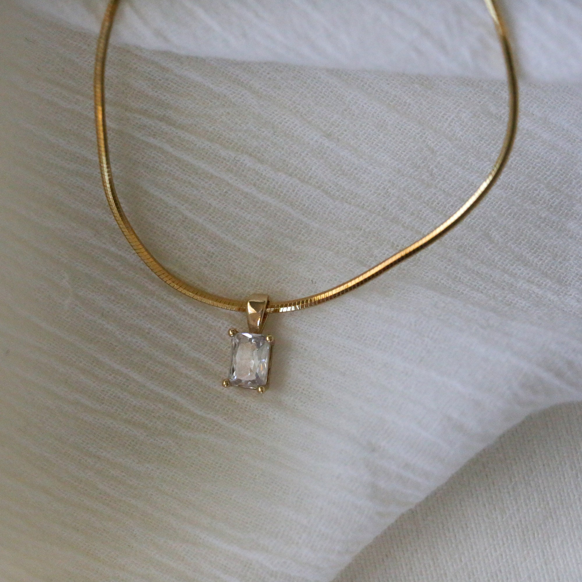 18k Gold Filled Dainty Cocoon Chain Necklace With Cubic | Etsy