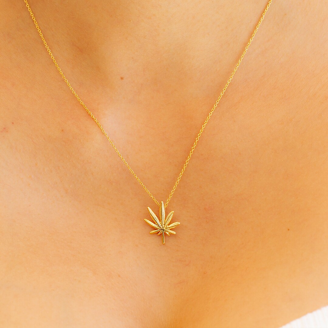 Gold Dipped Cannabis Necklace Gold Weed Leaf - Etsy