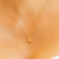 Gold Weed Pendant - Etsy