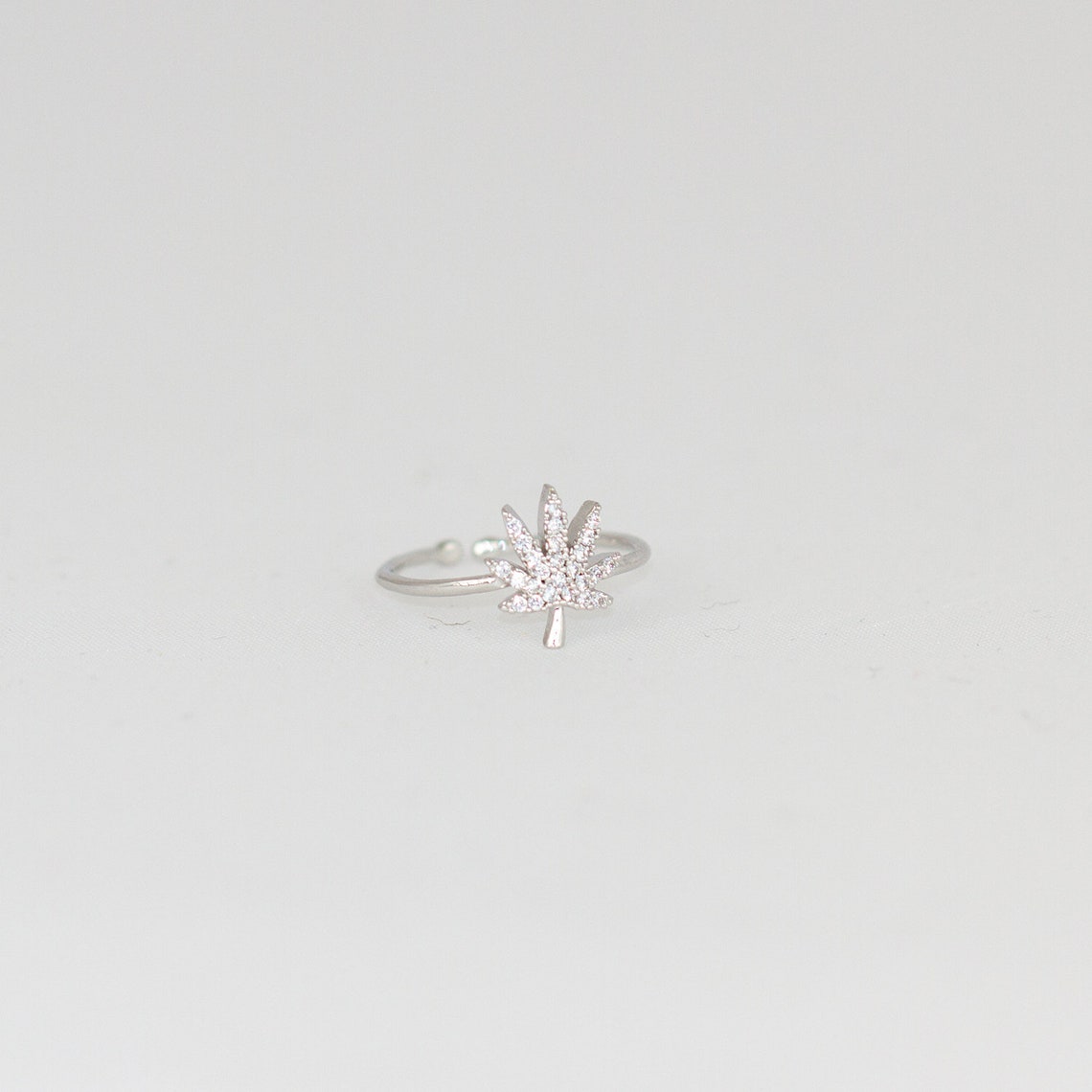 14k Dipped Dainty Cannabis Ring | Etsy