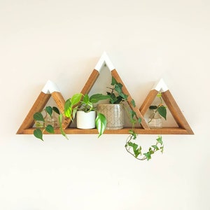 Tri-peak Wood Mountain Shelf - Adventure Decor - Mountain Decor - Wood ...