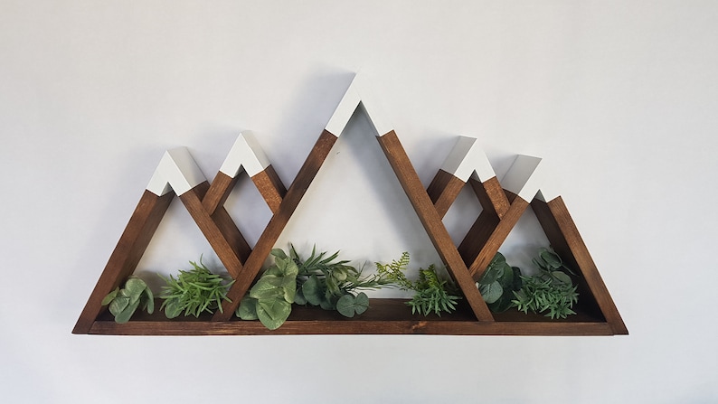Five Peak Wood Mountain Shelf Wood Mountain Shelf Wall - Etsy