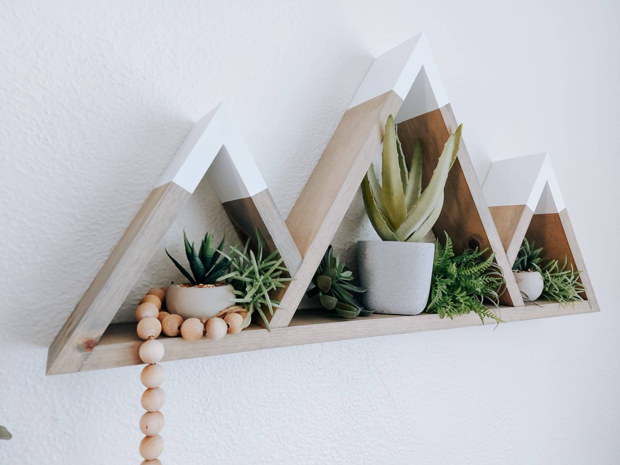 Tri-peak Wood Mountain Shelf Adventure Decor Mountain - Etsy Canada