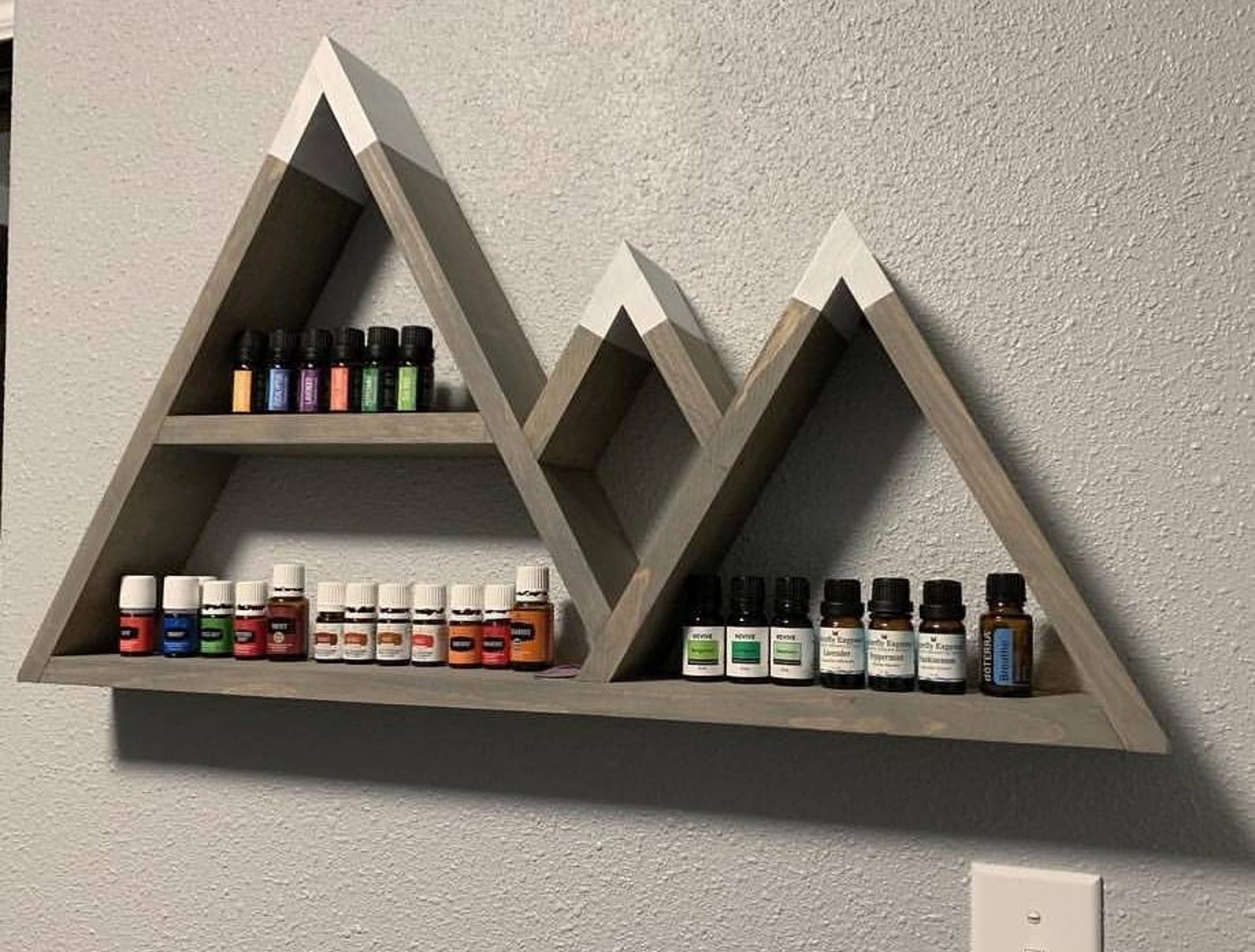 Wood Mountain Shelf With Horizontal Shelf Wall Decor - Etsy