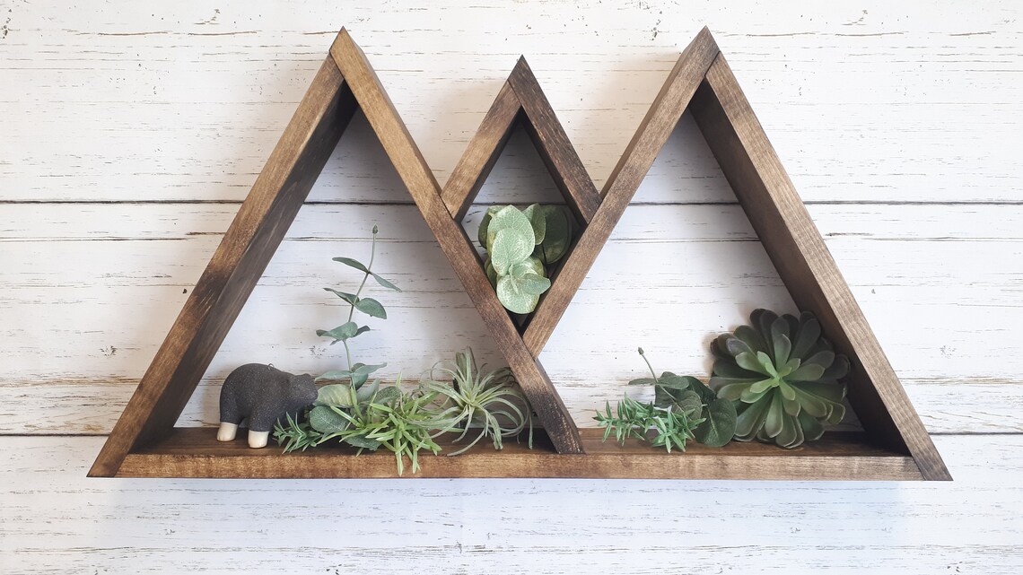 Crown Mountain Shelf Wood Mountain Shelf Wall Hangings - Etsy