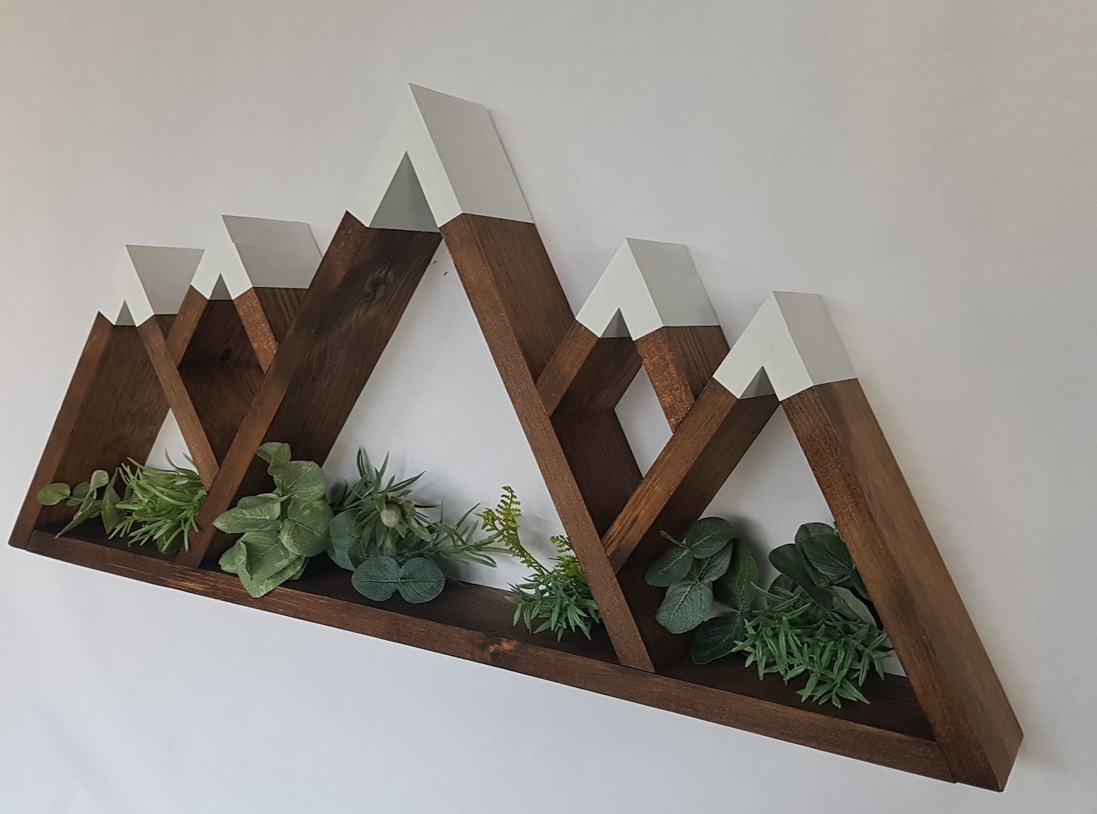 Five Peak Wood Mountain Shelf Wood Mountain Shelf Wall - Etsy