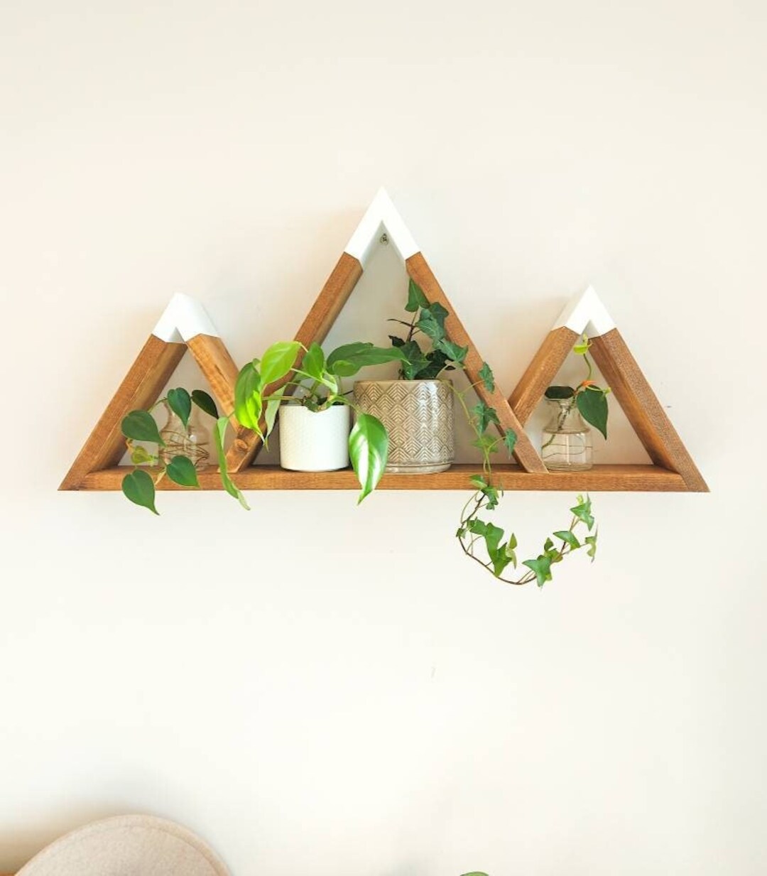 Tri-peak Wood Mountain Shelf Adventure Decor Mountain Decor Wood ...