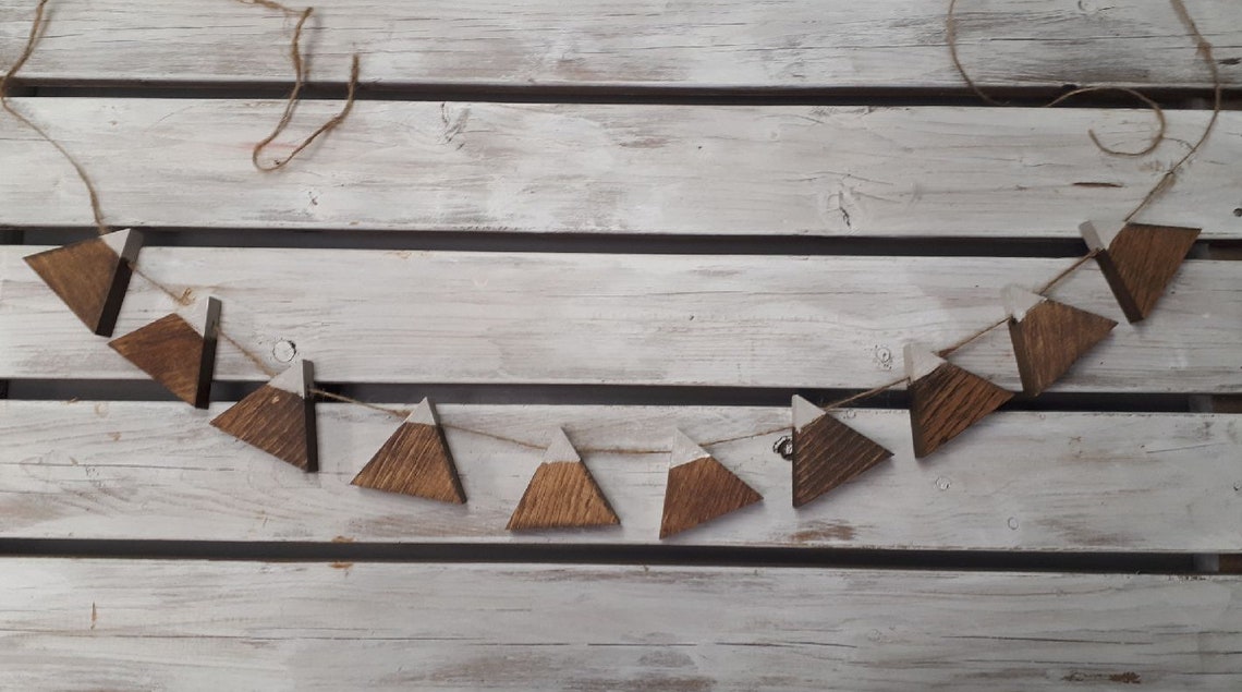 Wood Mountain Banner - Wood Bunting - Mountain Banner - Woodland Banner ...