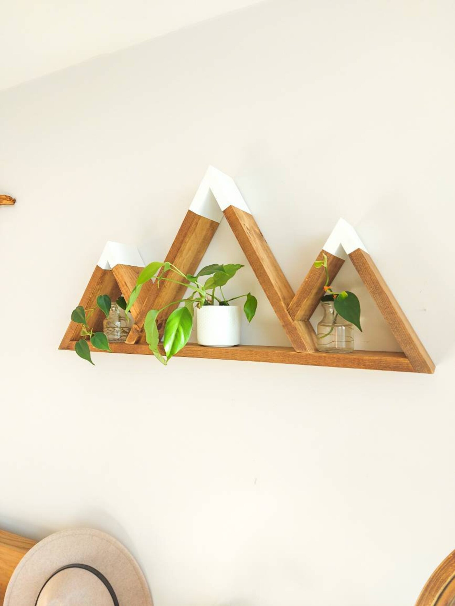 Tri-peak Wood Mountain Shelf Adventure Decor Mountain - Etsy