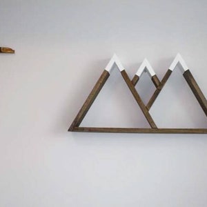 Crown Mountain Shelf - Wood Mountain Shelf - Wall Hangings - Rustic ...